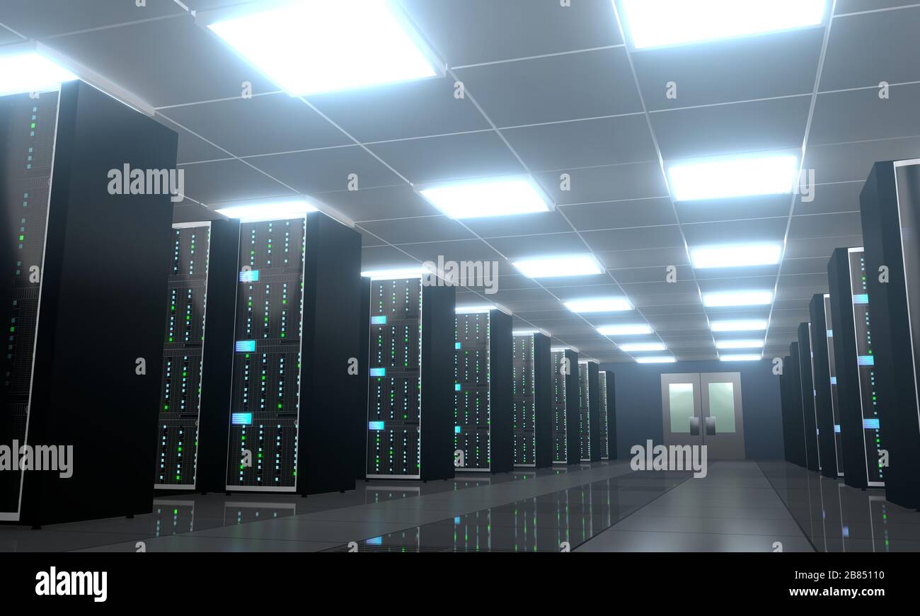 3D server room/ data center - storage, hosting concept Stock Photo - Alamy