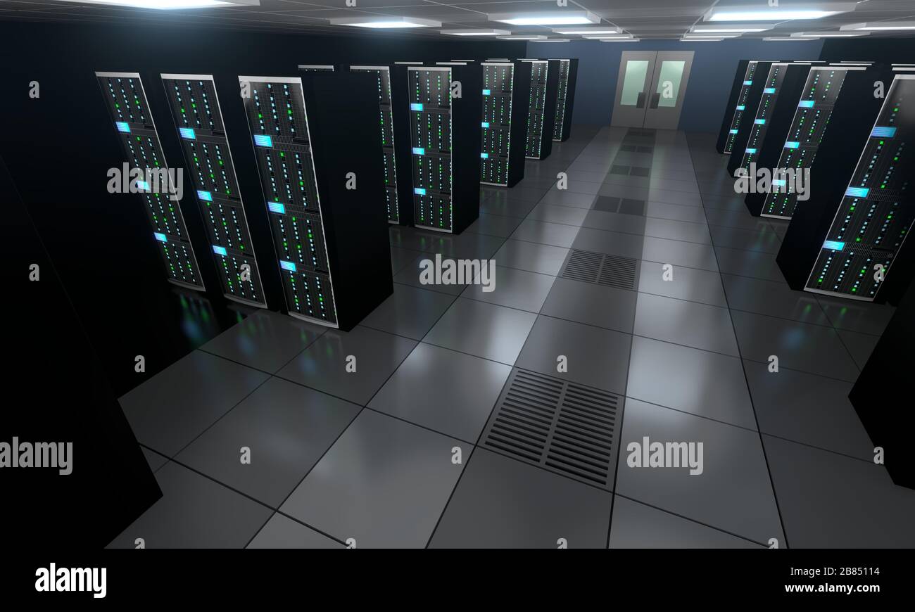 3D server room/ data center - storage, hosting concept Stock Photo - Alamy