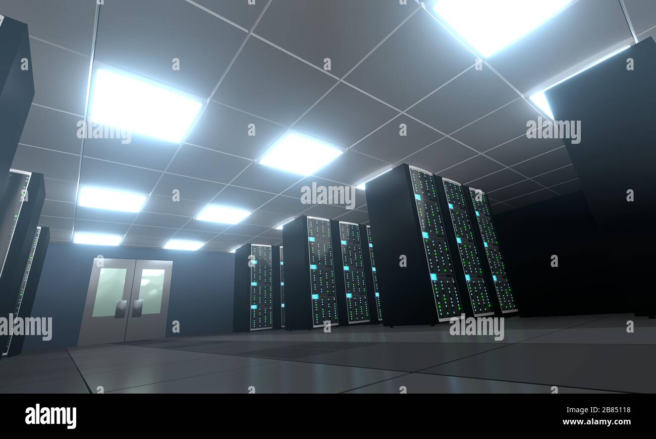 3D server room/ data center - storage, hosting concept Stock Photo - Alamy