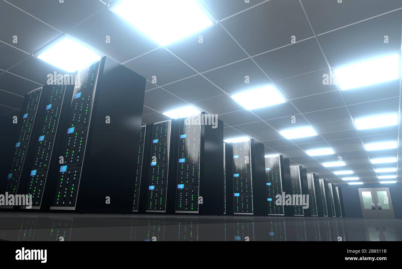 3D server room/ data center - storage, hosting concept Stock Photo - Alamy