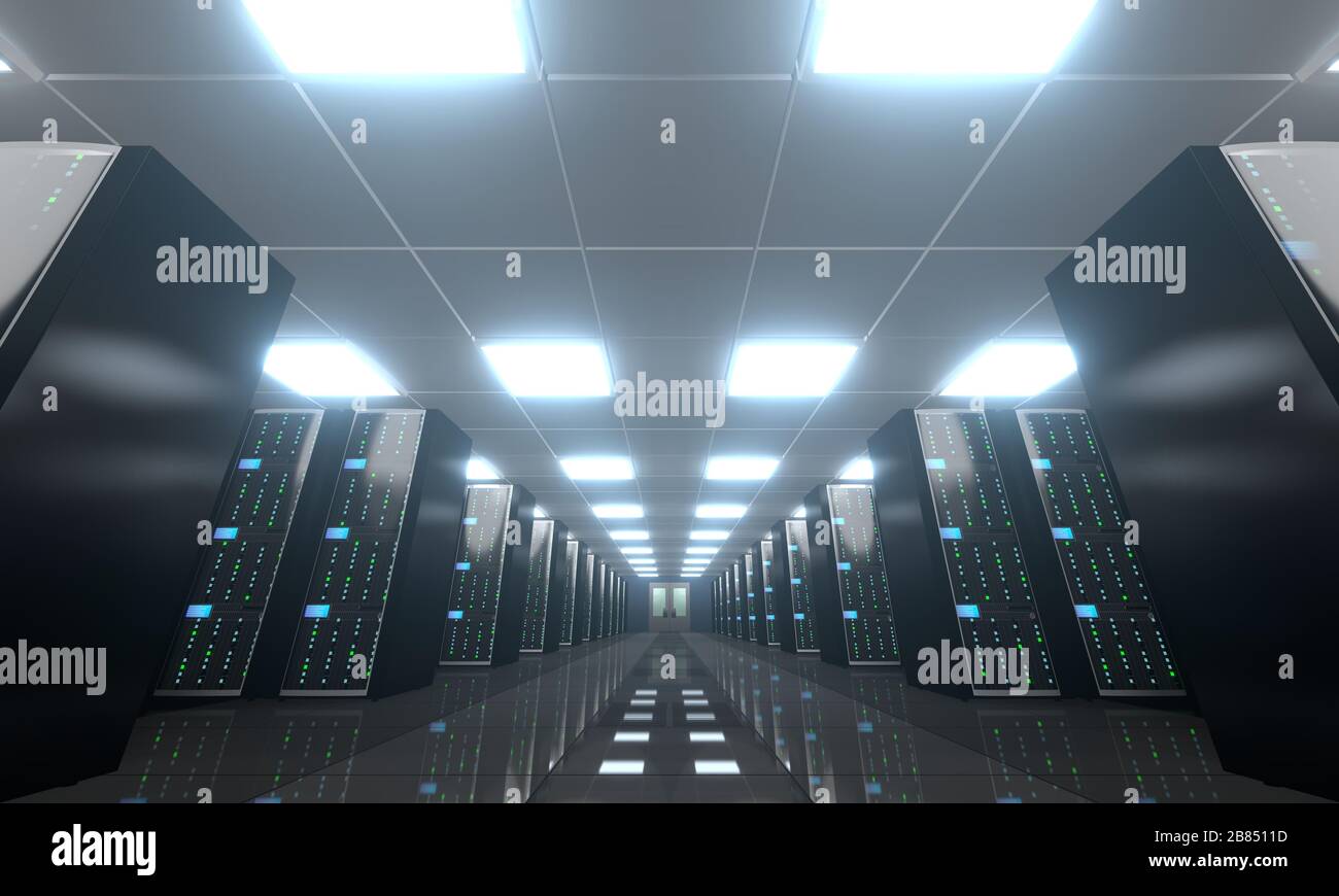 3D server room/ data center - storage, hosting concept Stock Photo - Alamy
