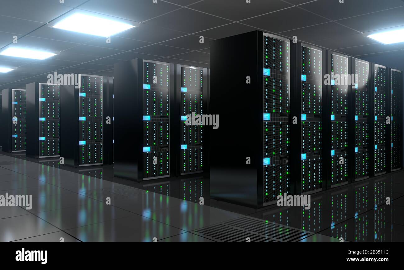 3D server room/ data center - storage, hosting concept Stock Photo - Alamy