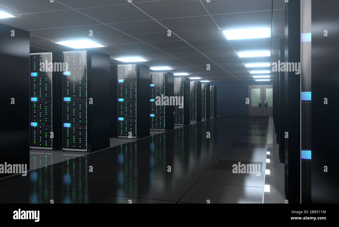 3D server room/ data center - storage, hosting concept Stock Photo - Alamy