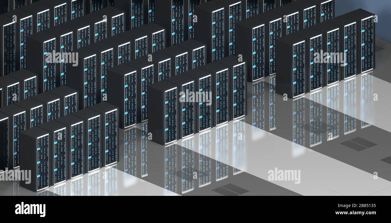 3D server room/ data center - storage, hosting concept Stock Photo - Alamy