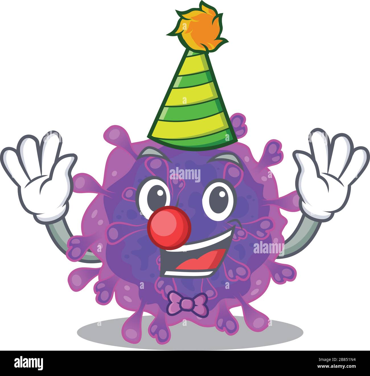 Cute and Funny Clown alpha coronavirus cartoon character mascot style ...