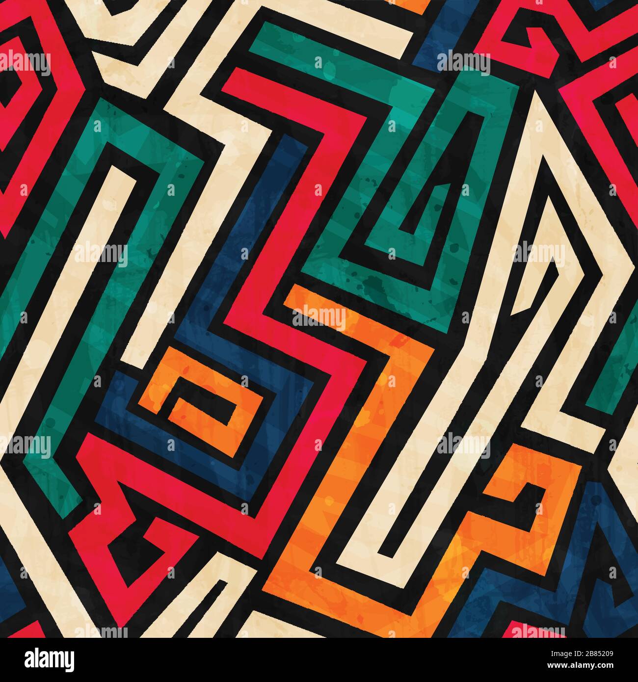 Old lines seamless pattern with grunge effect Stock Vector Image & Art ...