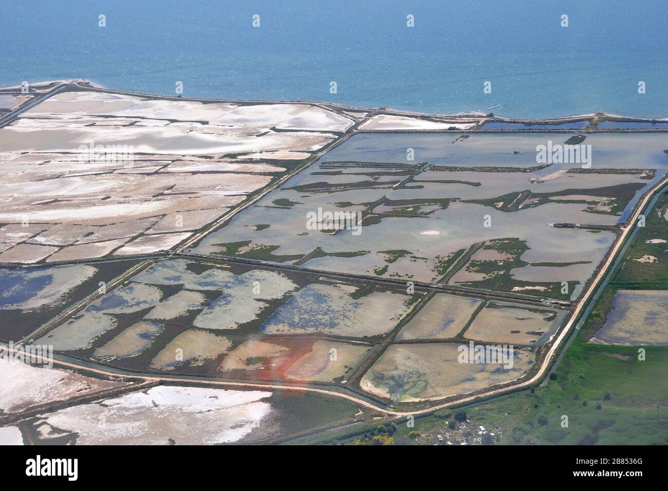 aerial view of salt marsh and field , France Stock Photo - Alamy