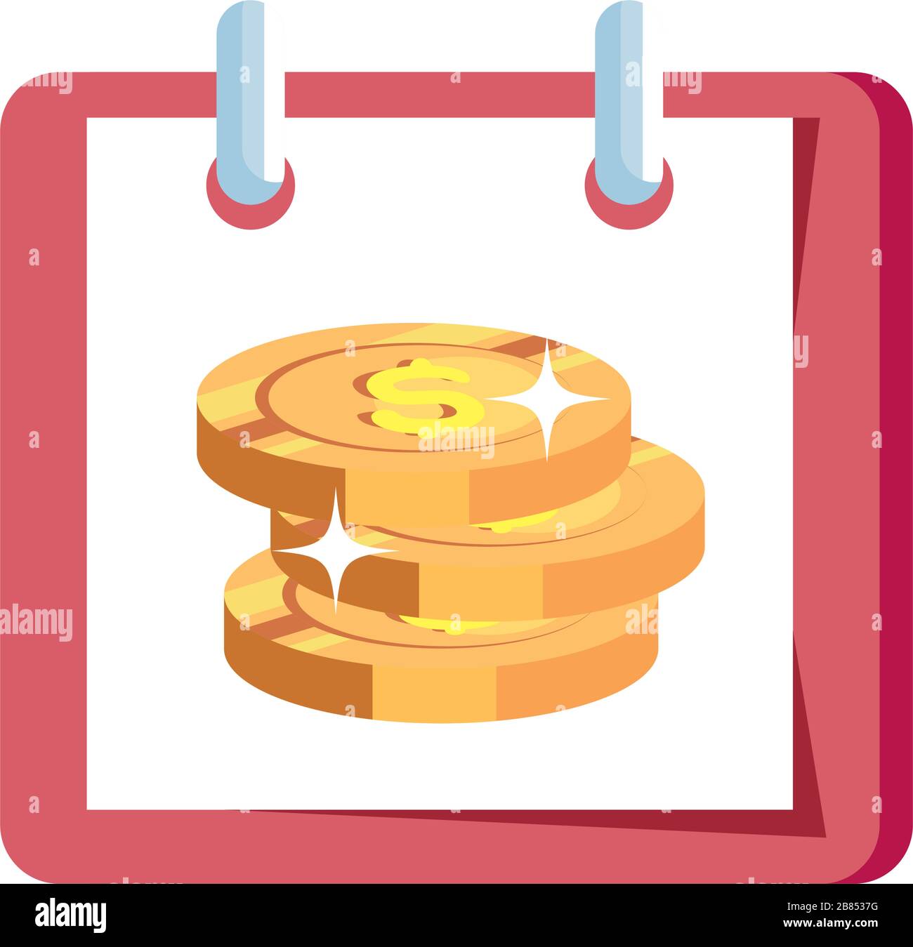coins money in calendar reminder Stock Vector Image & Art - Alamy