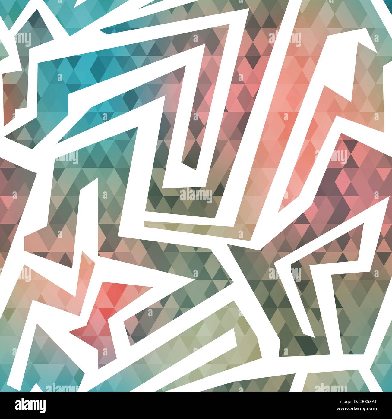 retro maze seamless pattern with triangle background Stock Vector Image ...