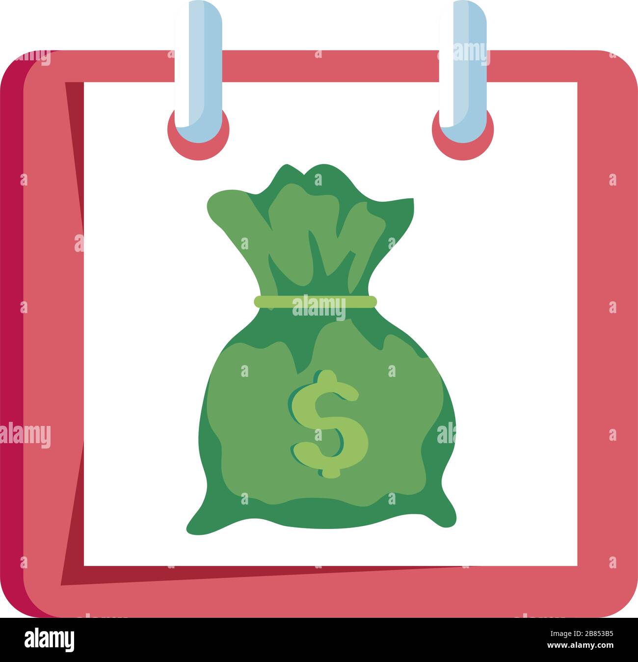 calendar reminder with money bag isolated icon Stock Vector Image & Art ...