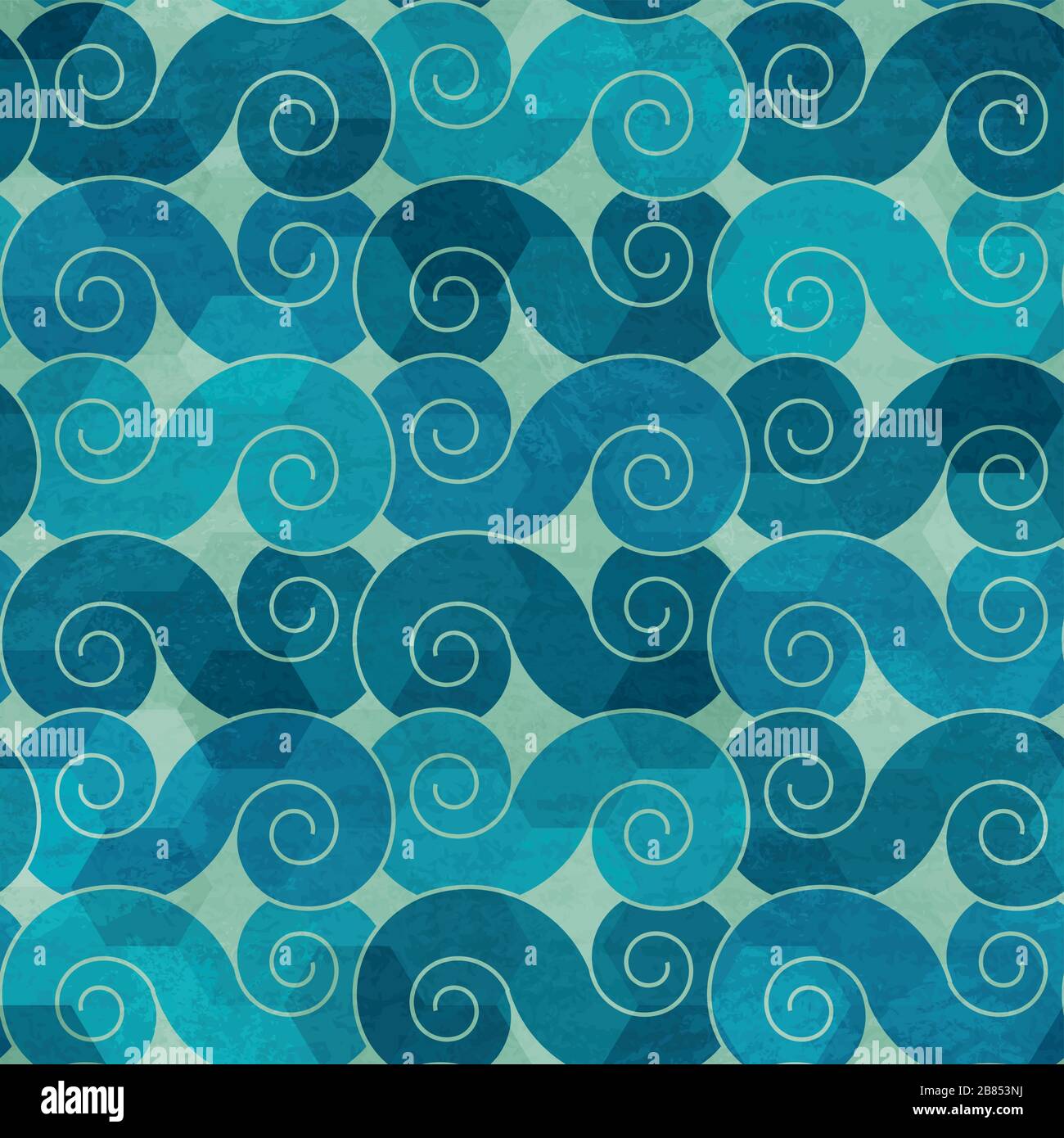 spiral waves seamless pattern with grunge effect Stock Vector Image ...