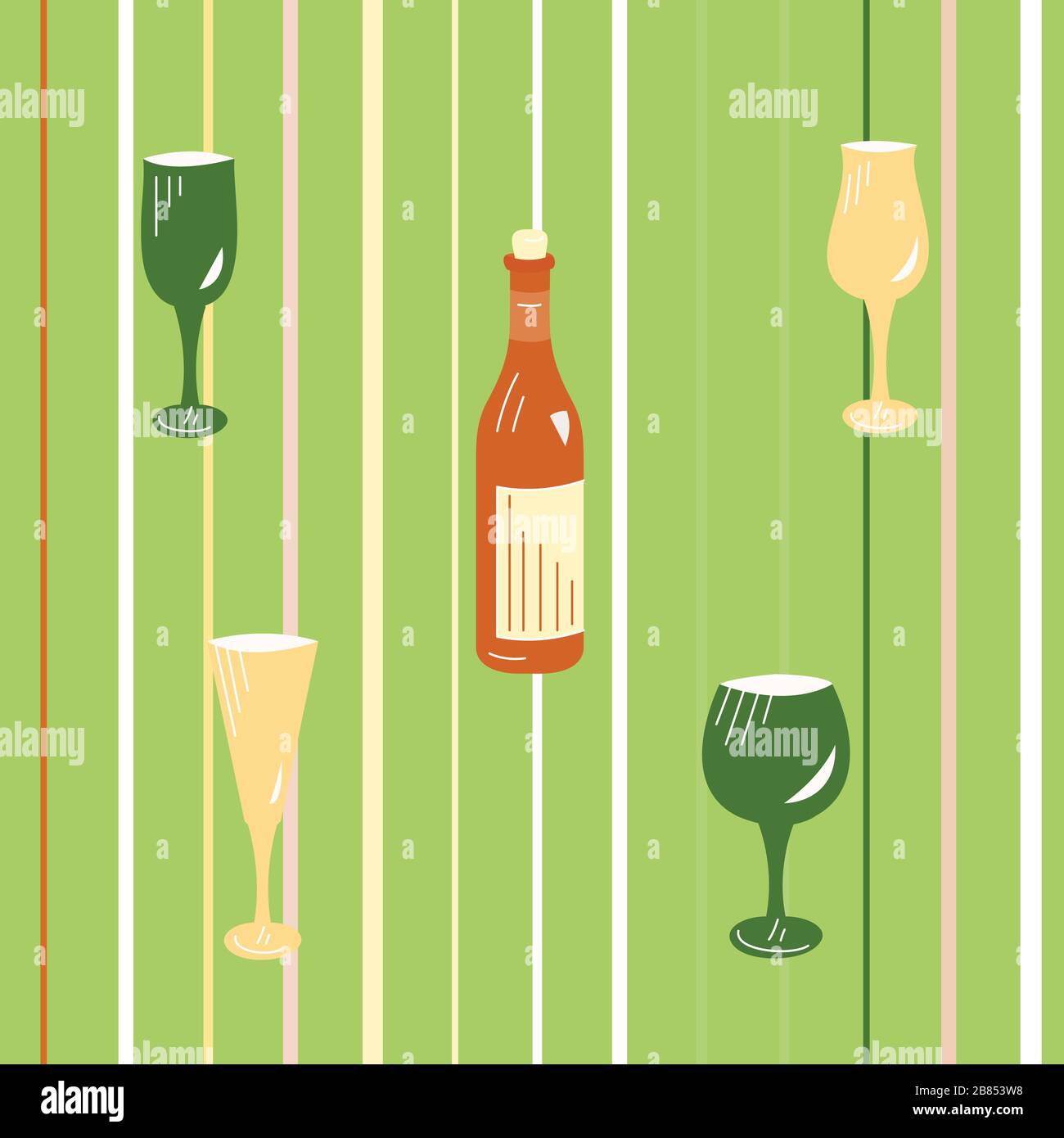 Seamless pattern glasses champagne Stock Vector Images - Alamy