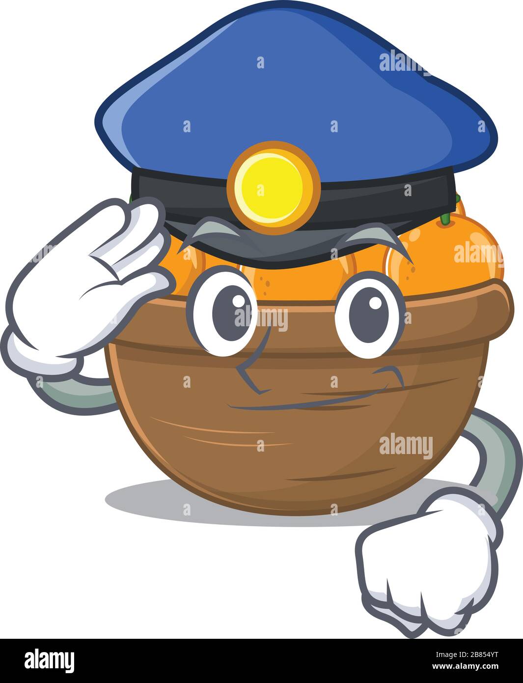A picture of orange fruit basket performed as a Police officer Stock ...