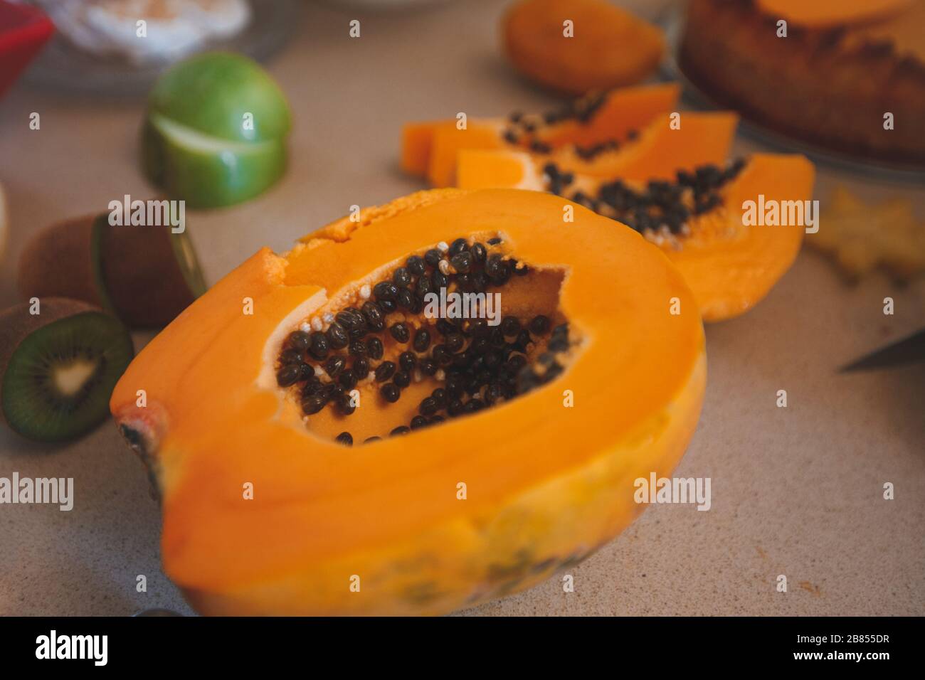 Fresh papaya tropical fruits Stock Photo - Alamy