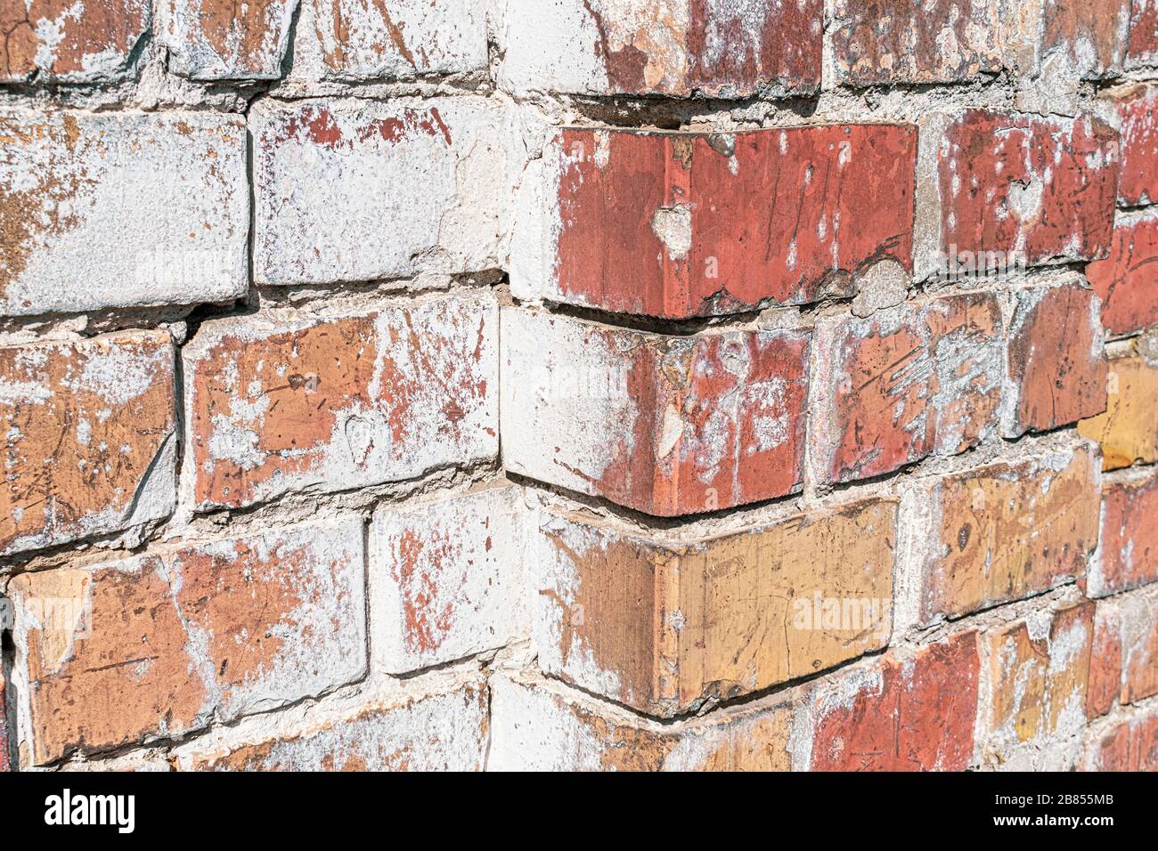 Brick wall and corner texture background with vivid colors Stock Photo ...