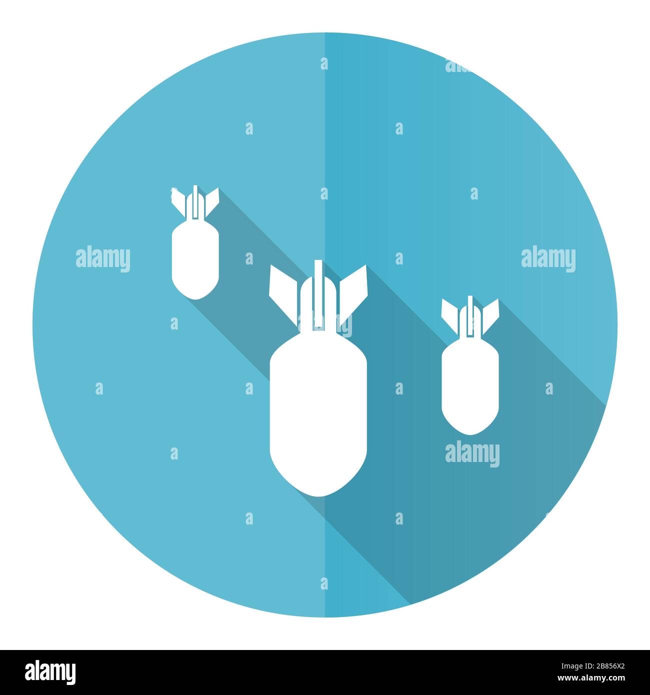 Bomb blue round flat design vector icon isolated on white background ...