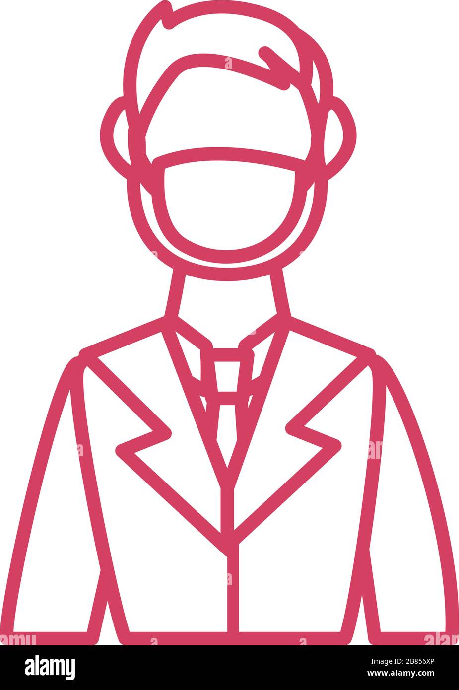 medical doctor with mouth mask icon over white background, line style ...