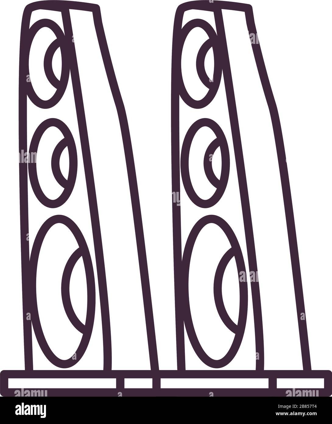 Speakers line style icon design, Music sound melody song musical art ...