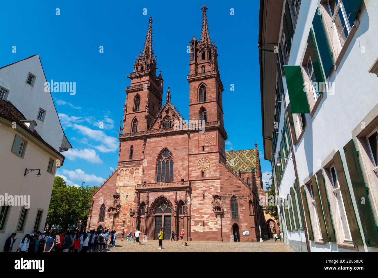 Basel munster minster cathedral architecture hi-res stock photography ...