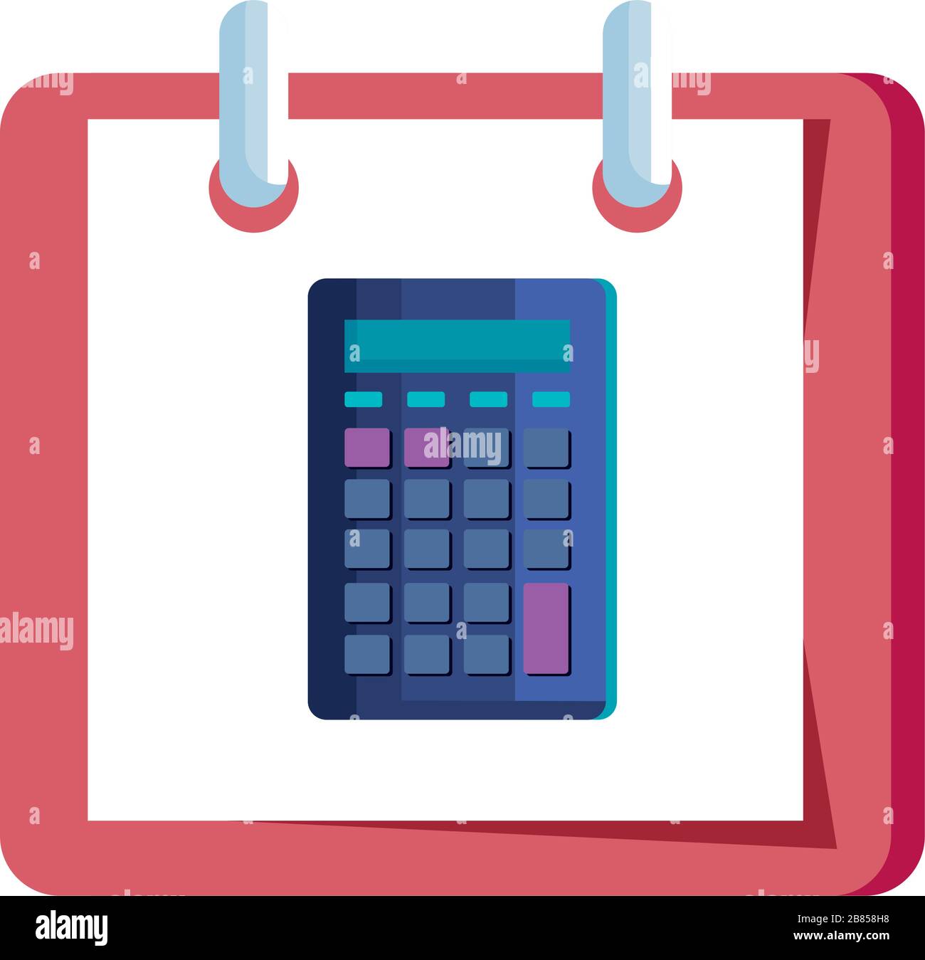 calculator math in calendar reminder isolated icon Stock Vector Image ...