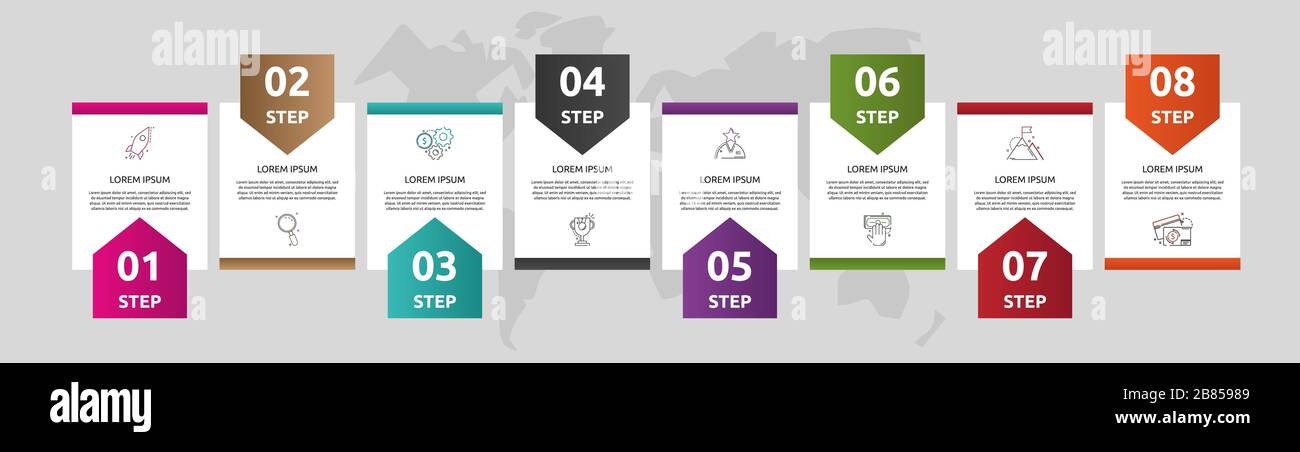 Vector template shape infographic. Business concept with 8 arrows and ...