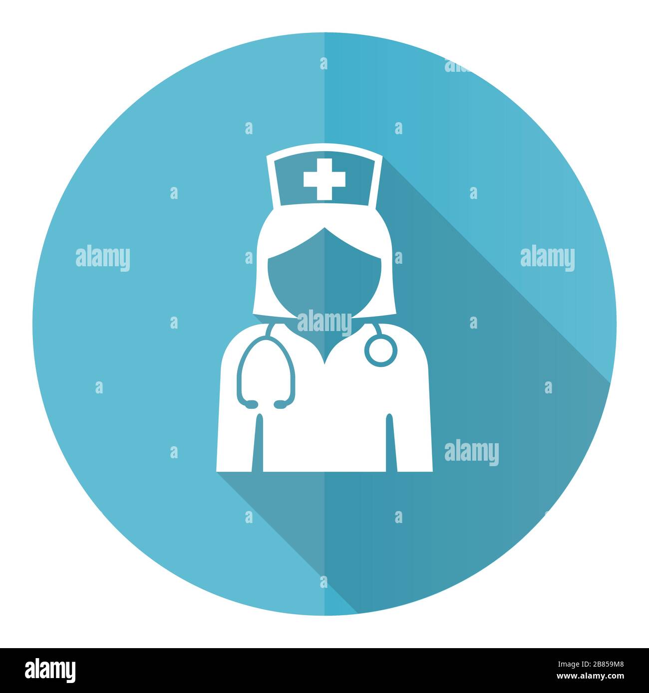 Doctor blue round flat design vector icon isolated on white background ...