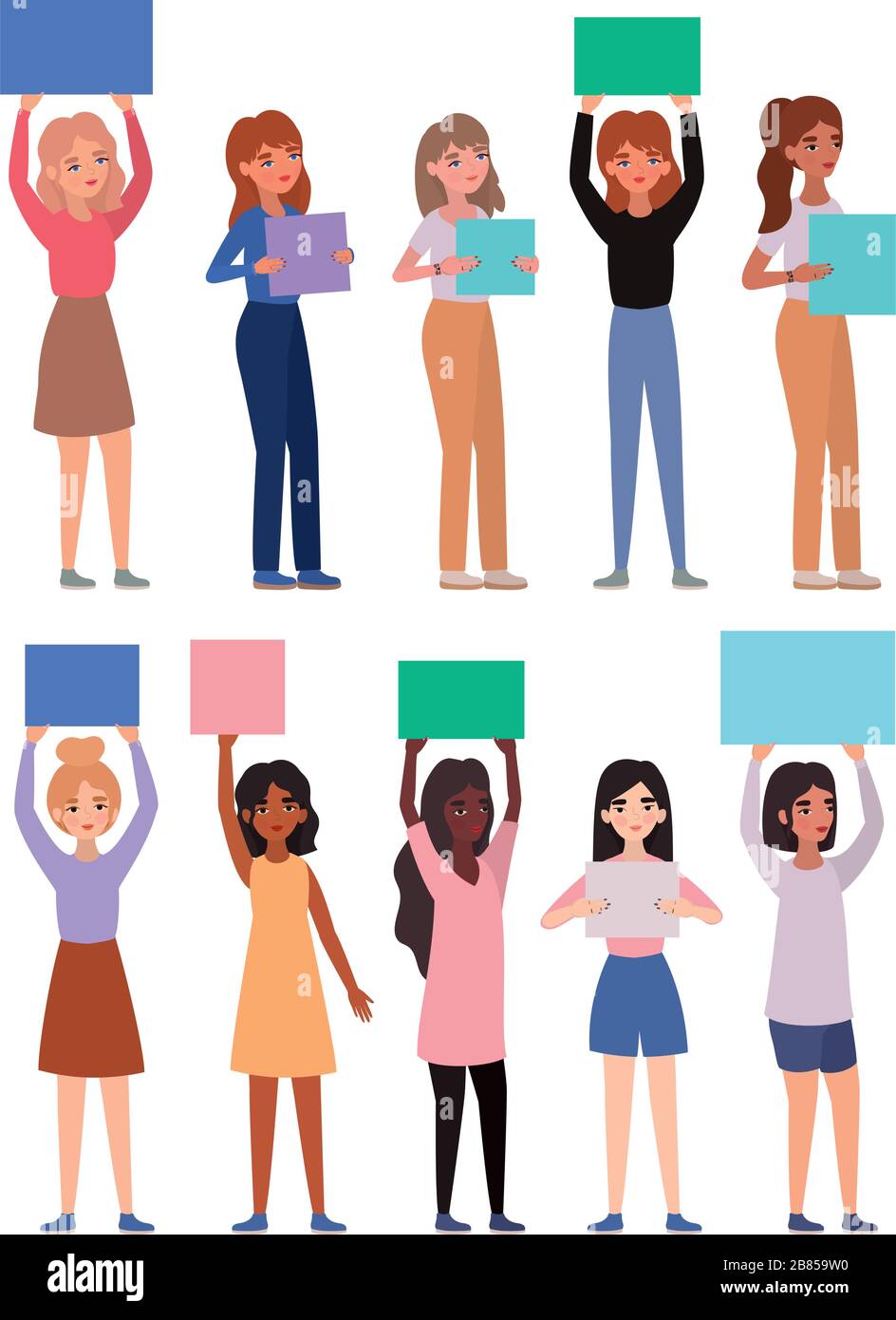 Women with banners vector design Stock Vector Image & Art - Alamy