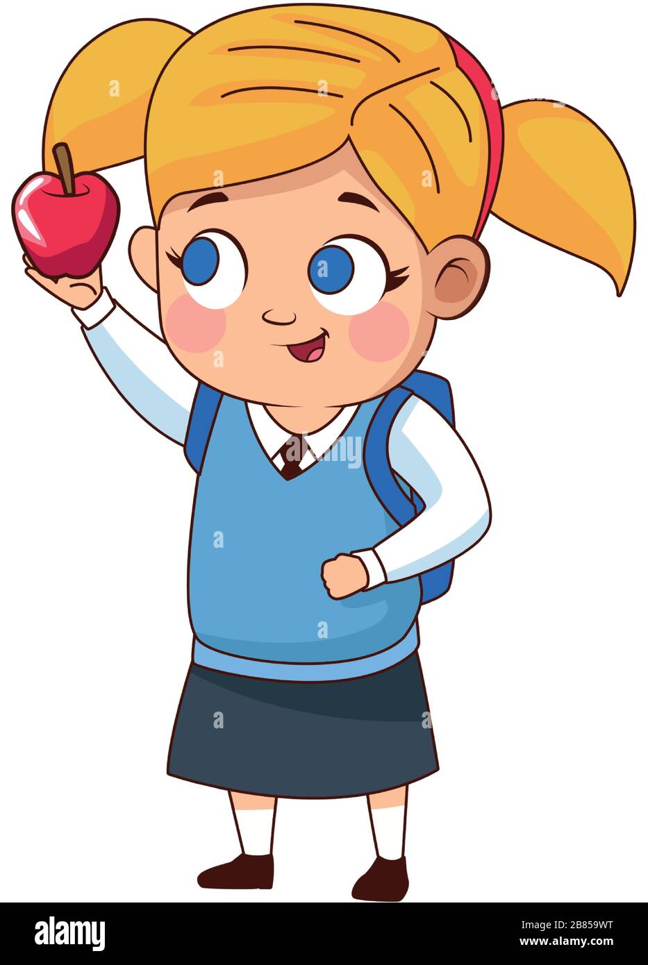 cute little girl with apple avatar character Stock Vector Image & Art ...