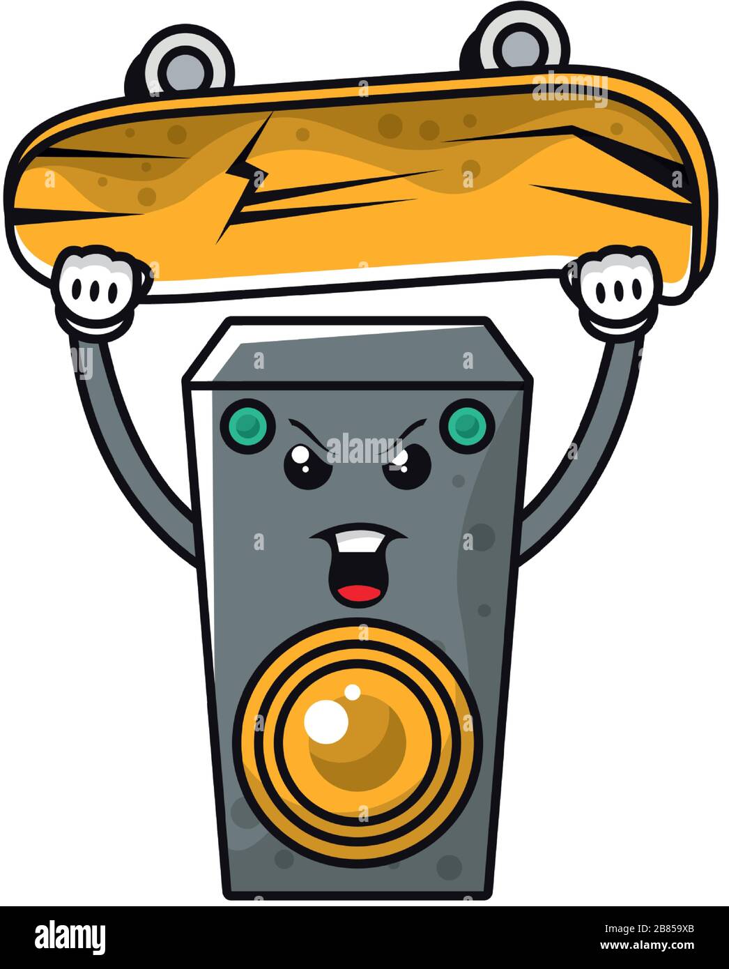speaker with skateboard comic character Stock Vector Image & Art - Alamy