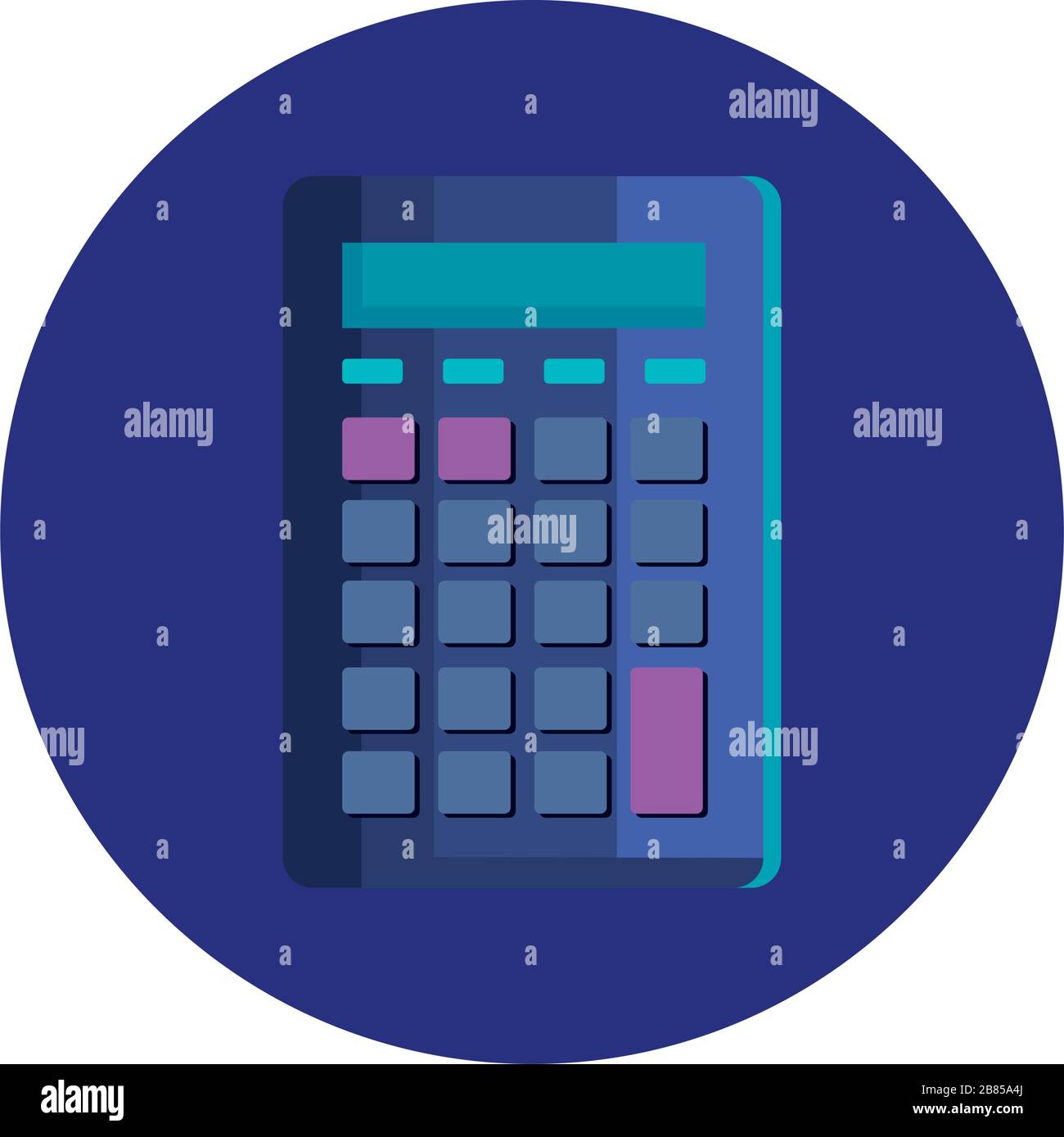 calculator math in frame circular isolated icon Stock Vector Image ...