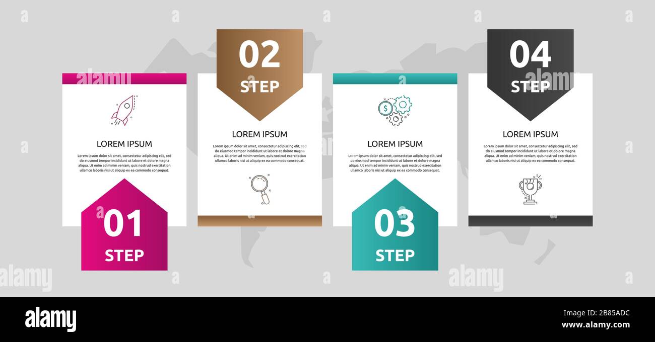 Vector template shape infographic. Business concept with 4 arrows and ...