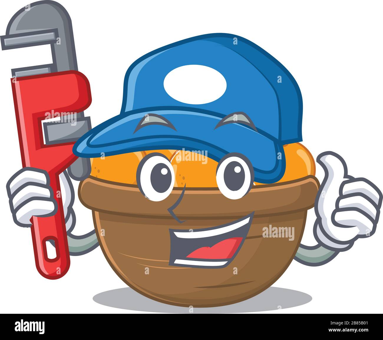 Smart Plumber orange fruit basket on cartoon character design Stock ...