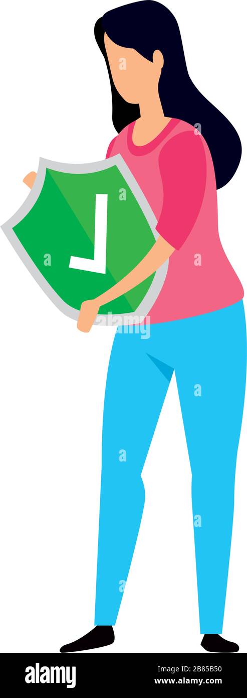 beautiful woman with shield isolated icon Stock Vector Image & Art - Alamy