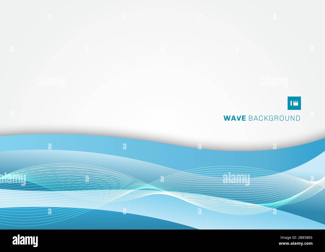 Abstract blue wave layer on white background. Vector illustration Stock ...