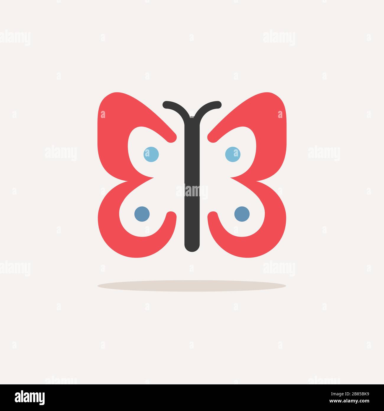 Butterfly. Color icon with shadow. Spring glyph vector illustration ...
