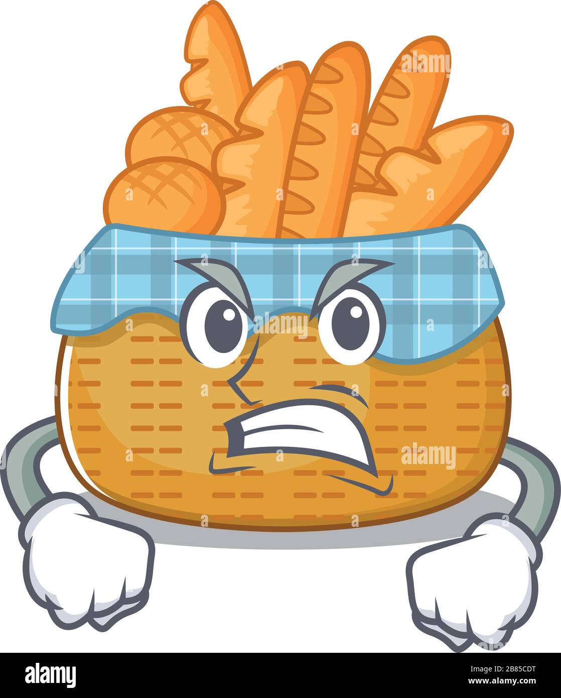 bread basket cartoon character design with angry face Stock Vector ...