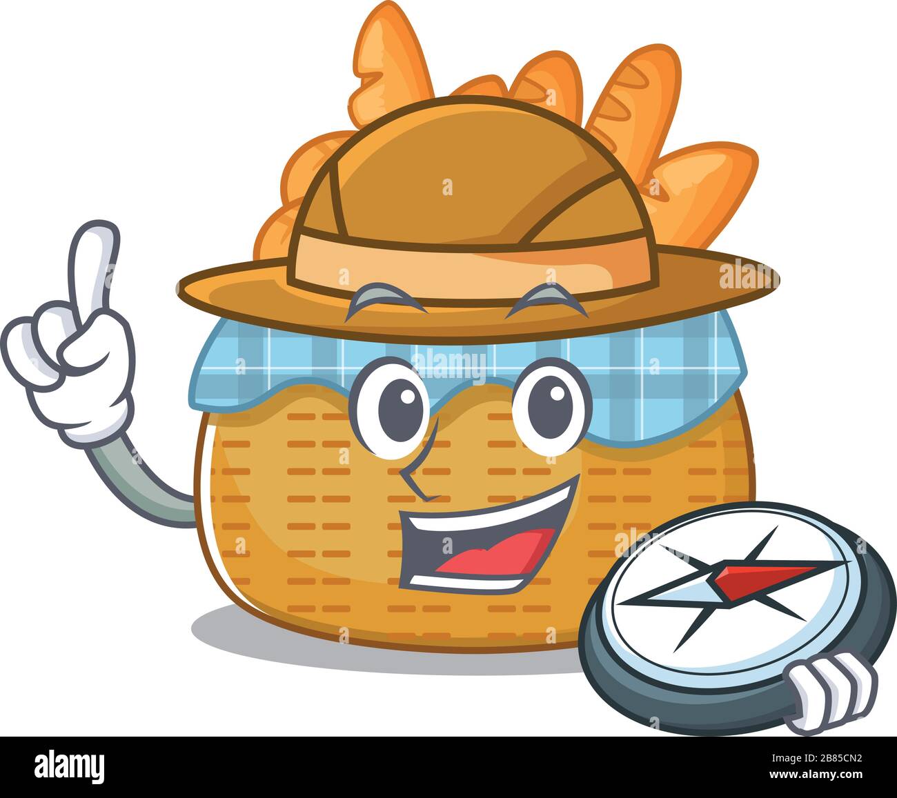 Bread basket an experienced explorer with a compass Stock Vector Image ...