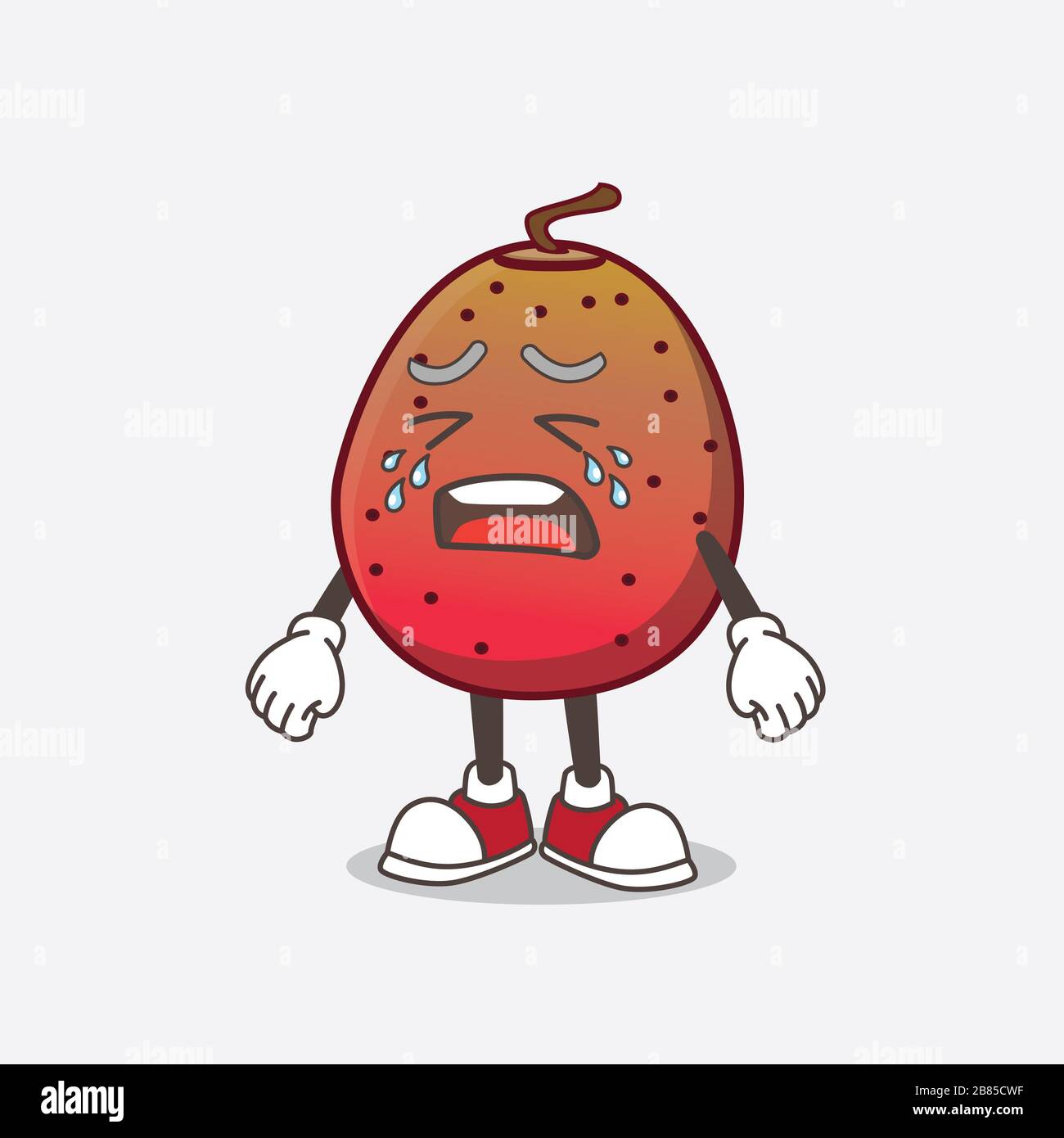 A picture of Indian Fig cartoon mascot character with crying expression ...
