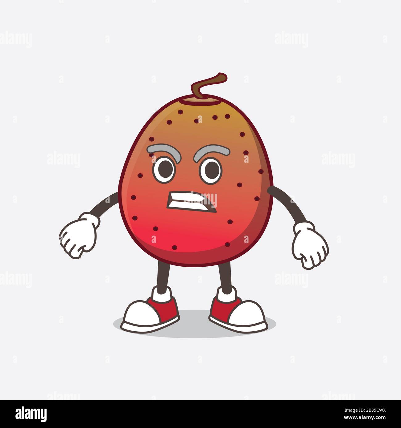 A picture of Indian Fig cartoon mascot character with angry face Stock ...