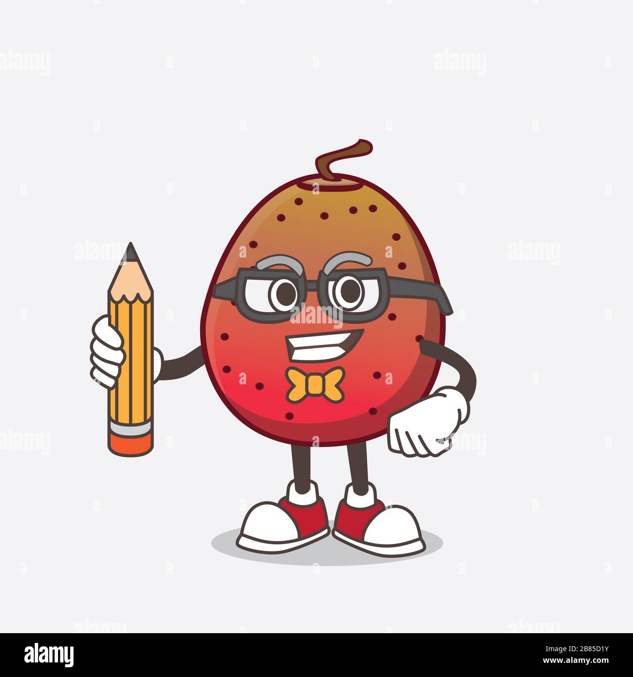 A picture of Indian Fig cartoon mascot character holding pencil Stock ...