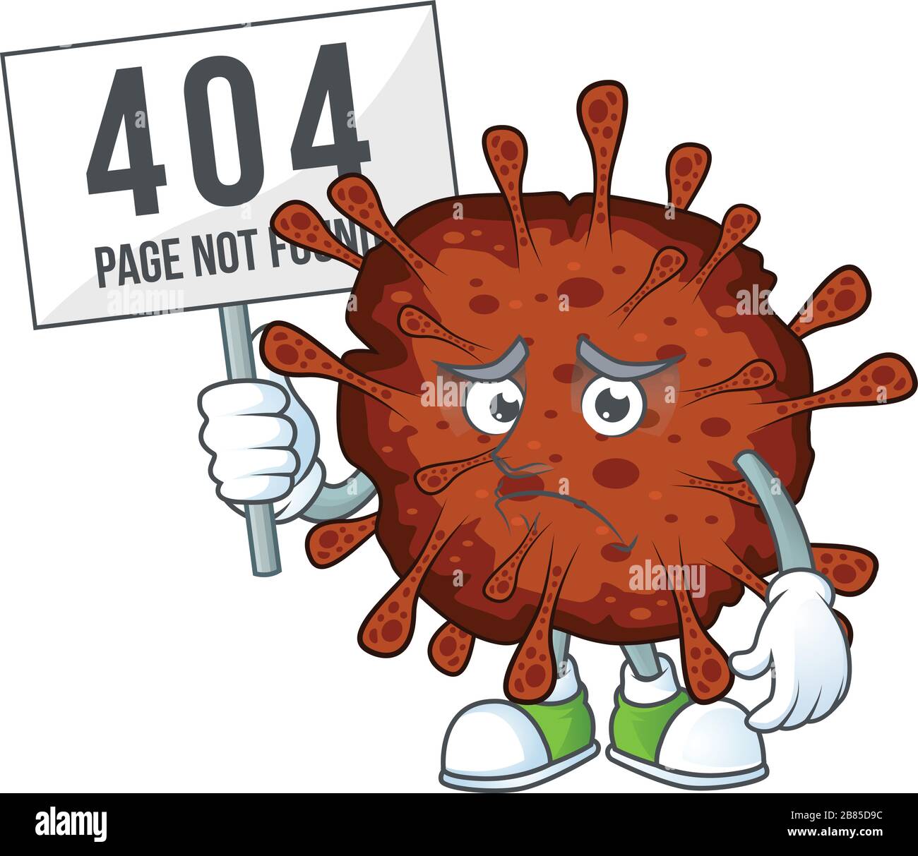 joyful cartoon character of infection coronavirus elevate a board Stock ...