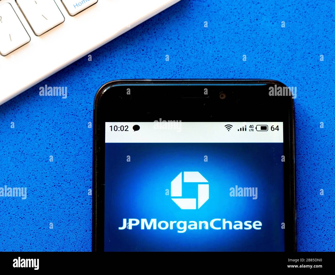 In this photo illustration J.P. Morgan Chase logo is seen displayed on ...