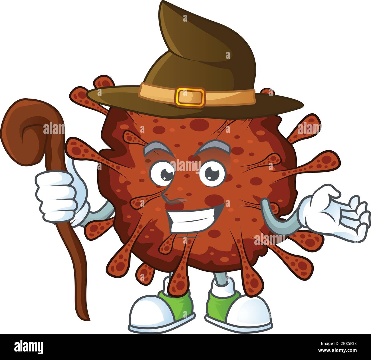 sweet and tricky Witch infection coronavirus cartoon character Stock ...