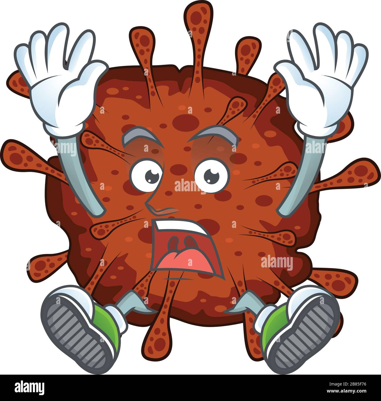 A stunning infection coronavirus cartoon character with happy face ...