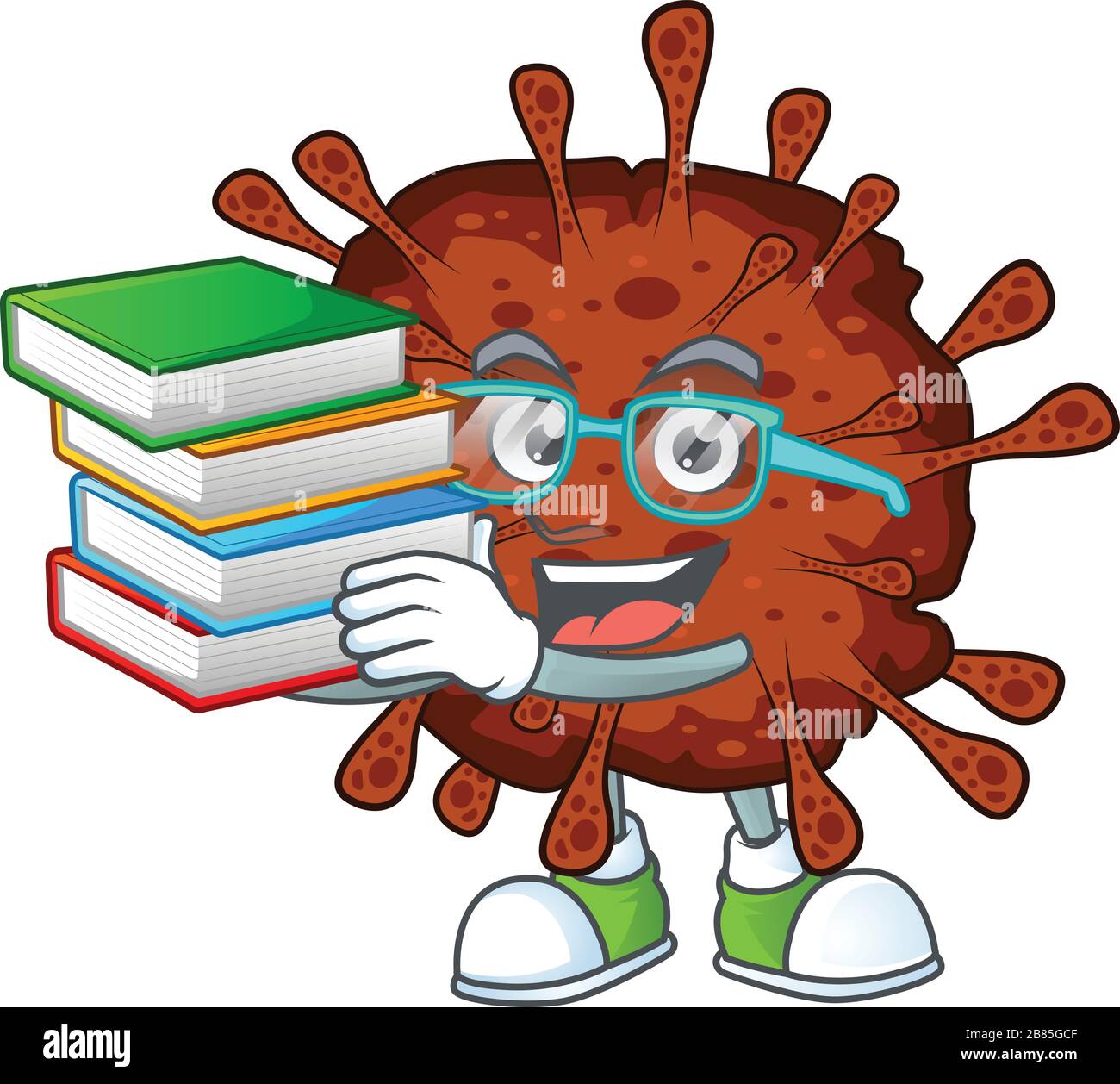 A hard-working student in infection coronavirus cartoon design with ...