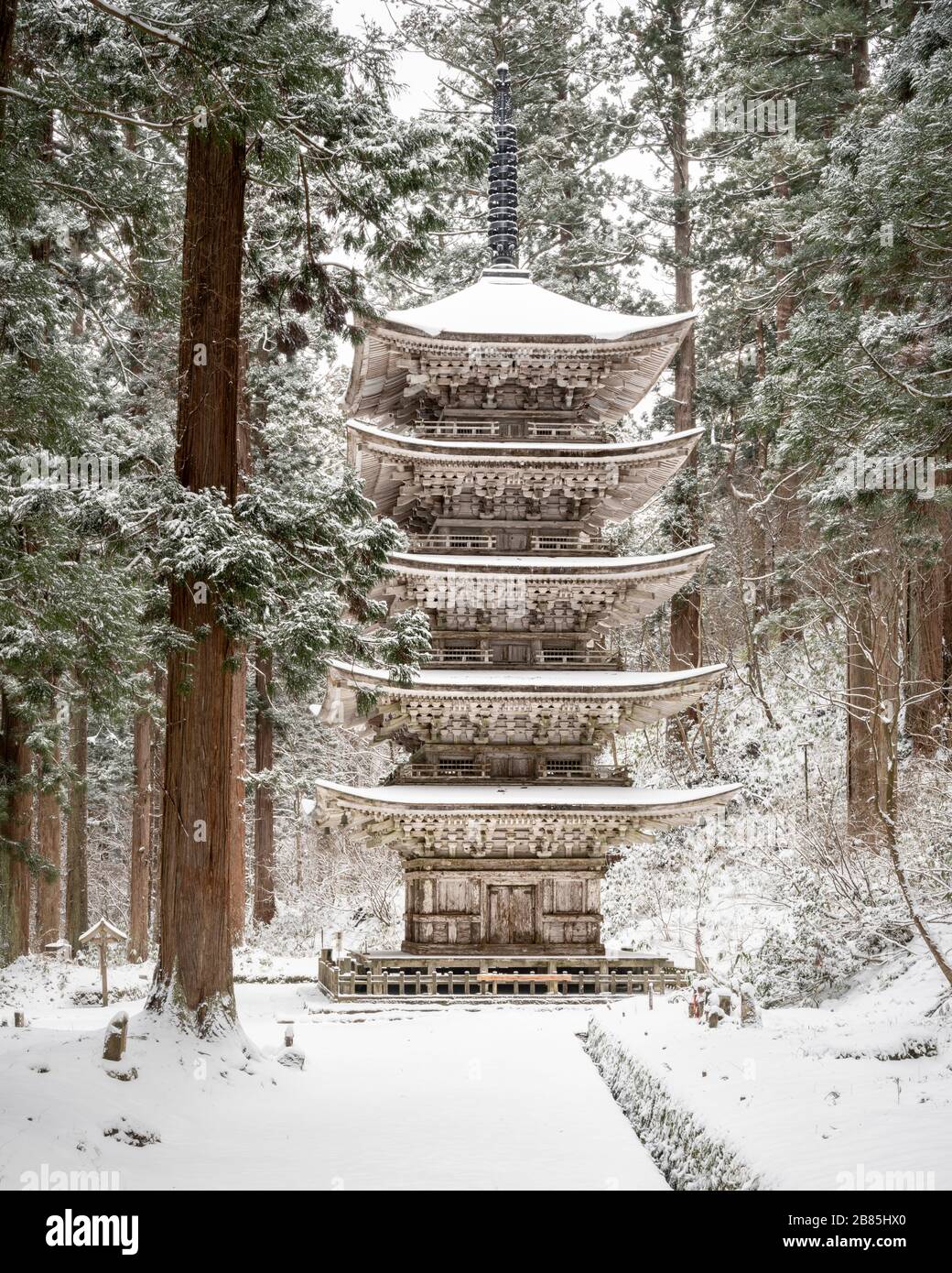 Pagoda at Mount Haguro, Dewa Sanzan, Yamagata Prefecture, Japan Stock ...