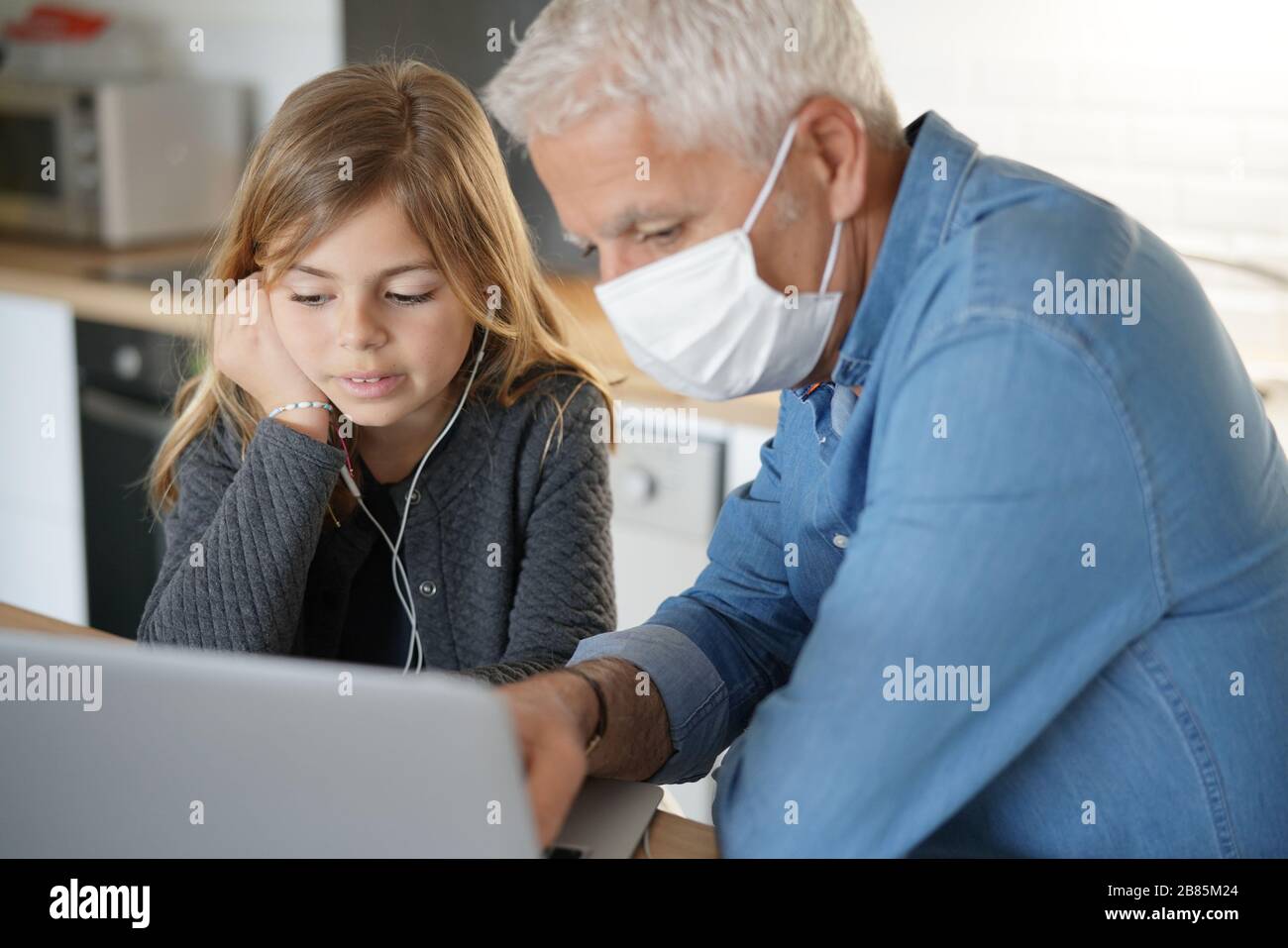 Father with children working home hi-res stock photography and images ...