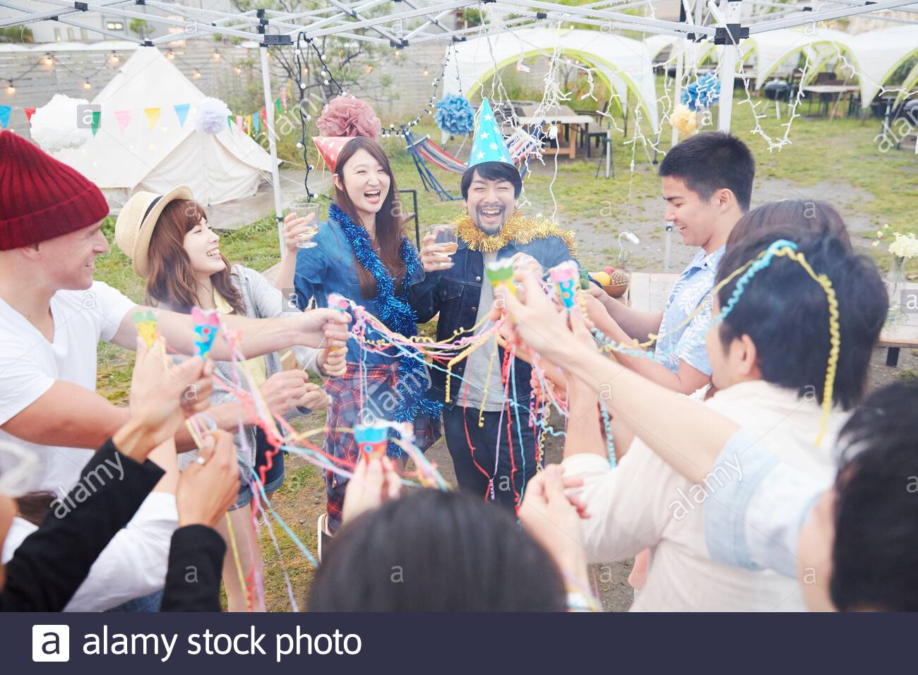 Party Popper And Woman High Resolution Stock Photography and Images - Alamy
