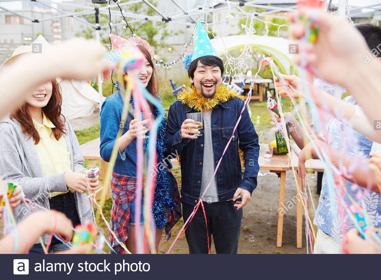 Party Popper And Woman High Resolution Stock Photography and Images - Alamy