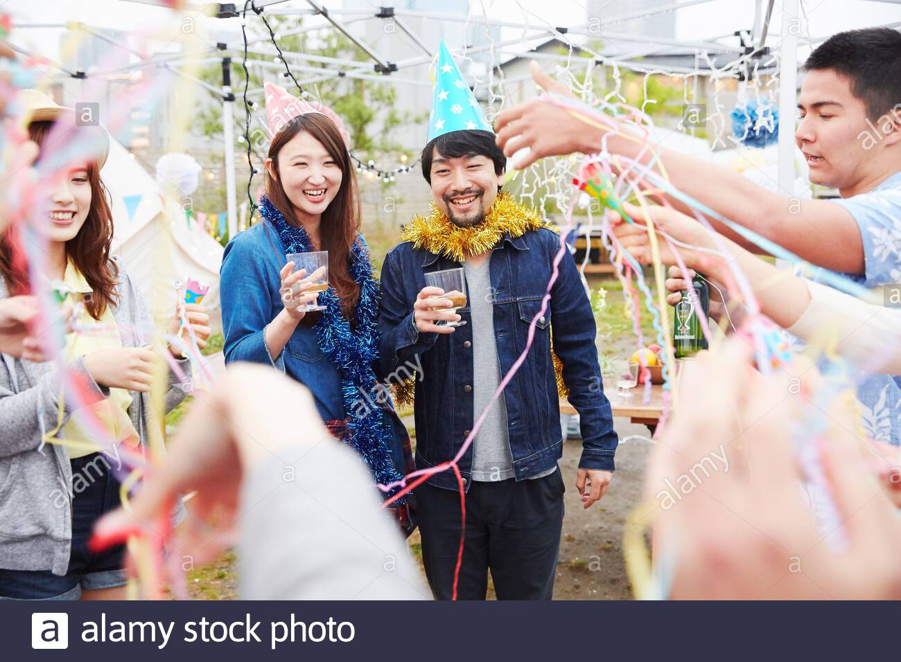 Party Popper And Woman High Resolution Stock Photography and Images - Alamy